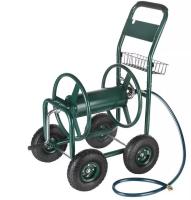 China Streamline Your Watering Process Heavy Duty Garden Hose Reel Cart with Loading Basket for sale