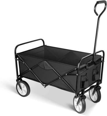 China Green Garden Cart Shopping Beach Folding Wagon Camping Trolley Outdoor for sale