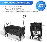 China Green Garden Cart Shopping Beach Folding Wagon Camping Trolley Outdoor for sale