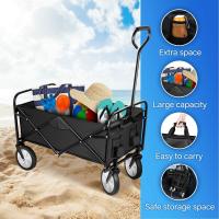 China Green Garden Cart Shopping Beach Folding Wagon Camping Trolley Outdoor for sale