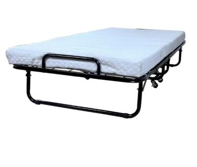 China Twin Size Black Metal Iron Folding Camp Bed with Mail Packing Y and Design for sale