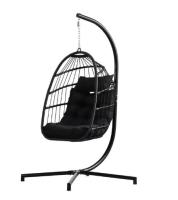 China 200KGS Weight Capacity Outdoor Foldable Foldable Patio Swing Hanging Chair With Stand for sale