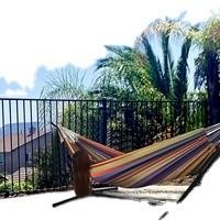 China Outdoor Furniture Living Room Portable Standing Hammock Chair and Double Hammock Stand for sale
