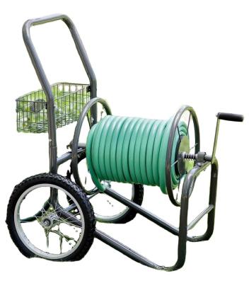 China Green Heavy Duty Planting Yard Garden Water Hose Reel Cart With On Wheels Weight Capacity 500KGS for sale