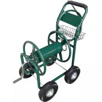 China Versatile Green Heavy Duty Planting Yard Garden Water Hose Reel Cart With Wheels for sale