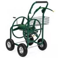 China Versatile Green Heavy Duty Planting Yard Garden Water Hose Reel Cart With Wheels for sale
