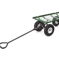 China Green Heavy Duty Lawn Garden Yard Trolley Wagon Cart for Qingdao Port Loading for sale