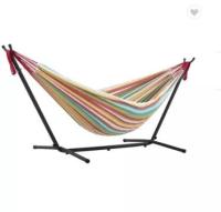 China Mail Packing Outdoor Canvas Hammock With Stand For Beach Beach Outdoor Hammock Stand for sale