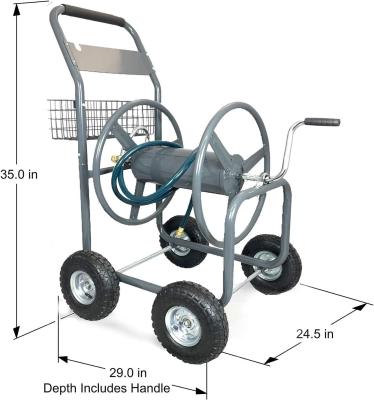 China Easy-to- Heavy Duty Portable Garden Lawn Water Hose Reel Storage Cart with Four-wheel for sale