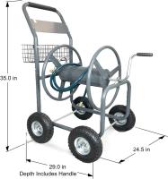 China Sturdy and Durable Wheeled Water Hose Reel Storage Cart Dimension L x W x H 60*102*42.5 for sale