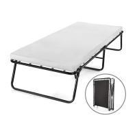 China Portable 8cm Foam Super Single Folding Bed With Mattress for Outdoor Adventures for sale