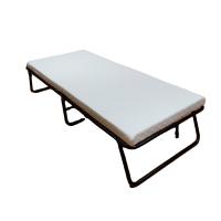 China Hotel Outdoor Camping Guest Metal Folding Bed with Mattress in Carton Box Packaging for sale