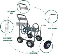 China Tools Green Outdoor Heavy Duty Garden Yard Planting Water Hose Reel Cart with Soft Hose for sale