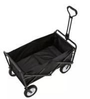 China Four-wheel Garden Black Sports Extended Wagon Iron Frame and Easy Maneuverability for sale