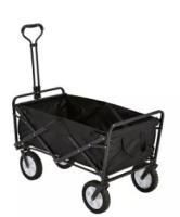 China Four-wheel Garden Black Sports Extended Wagon Iron Frame and Easy Maneuverability for sale