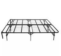 China Folded Heavy Duty Full Size Double Folding Metal Mesh Frame Bed for Family or Hotel for sale