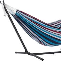 China Outdoor Swing Bed Double Hammock Chair with Storage Carry Bag and Customized Color Stand for sale