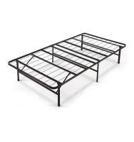 China Modern Apartment Bedroom Furniture Black Metal Platform Bed Frame with Smart Base for sale