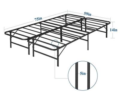 China Customized Black Metal Tube Frame Queen Size Single Bed for Comfortable Bedroom or Hotel for sale