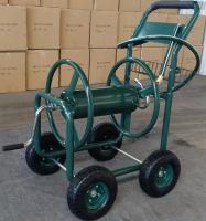 China Green Portable Hose Reel Cart for Convenient Outdoor Gardening 60*102*42.5 Dimensions for sale