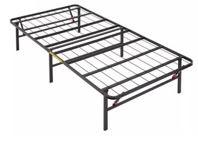 China Modern Design Folded Iron Tube Double Metal Bed Frame in Black for Within Your Budget for sale