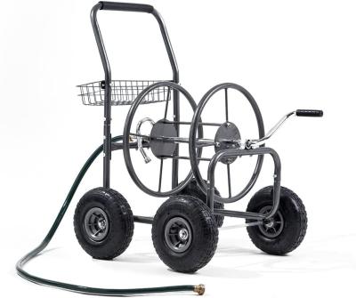 China Four-wheel Portable Garden Lawn Water Hose Reel Storage Cart for Outdoor Watering for sale
