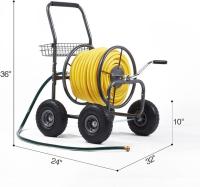 China Qingdao Port Outdoor Heavy Duty Garden Yard Planting Water Hose Reel Cart with Soft Hose for sale