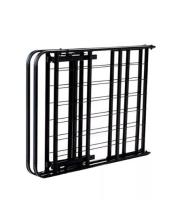 China Foldable Black Metal Single Queen Bed Frame for Hostel Accommodation Furnishings for sale