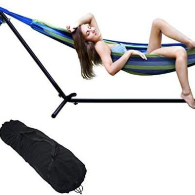China Free Samples Low MOQ Custom Macrame Hammock With Stand for 260KGS Weight Capacity for sale