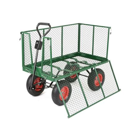 China 500LBS Weight Capacity 17KGS Metal Mesh Cart Wagon for Heavy Duty Material Handling for sale