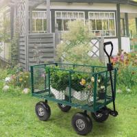 China 500LBS Weight Capacity 17KGS Metal Mesh Cart Wagon for Heavy Duty Material Handling for sale