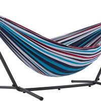 China Modern Design Style Outdoor Indoor Canvas Hammock With Stand for Easy Collapsible for sale
