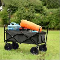 China 86*46*85 Dimension Green Collapsible Folding Utility Cart Wagon for Outdoor Camping for sale