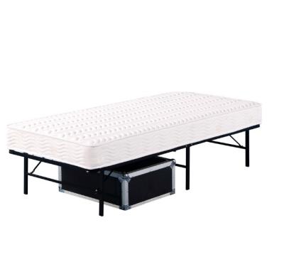 China Modern Design Style Black Folding Metal Bed with Mattress Portable and Comfortable for sale