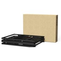 China Black Heavy Duty Full Size Double Folding Metal Mesh Frame Bed for Family or Hotel Sale for sale