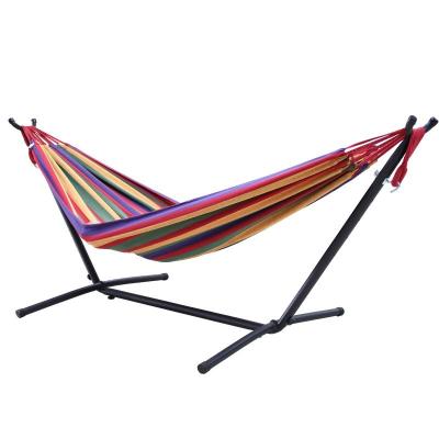 China Double Hammock With Space Saving Steel Stand Easy Collapsible And Carrying Case for sale
