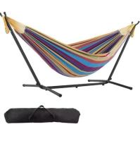 China Outdoor Leisure Facilities Portable Canvas Swing Bed with Stand 260KGS Weight Capacity for sale