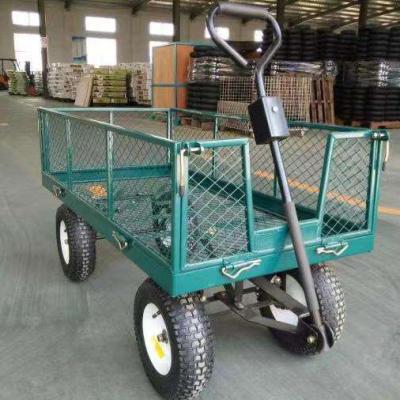 China Four-Wheel Heavy Duty Iron Foldable Garden Mesh Car for Plant Transportation for sale
