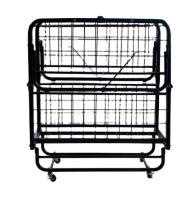 China Mail Packing N Hotel Single Bed Mattress Metal Foundation Folding Bed Frame With Wheels for sale