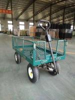 China Four-wheel Iron Heavy Duty Lawn Garden Yard Trolley Wagon Cart for sale