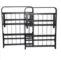 China Black Steel Frame Single and Queen Metal Folding Bed for Home Hotel or Living Room for sale