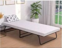 China Folded Yes Black Sleep Master Folding Guest Oxford Bed Frame With Comfort Foam Mattress for sale