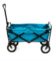China Adjustable Handle Folding Utility Trolley Cart Green for Outdoor Camping and Garden for sale