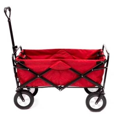 China Custom Outdoor Folding Wagon 15LBS Capacity Green Portable Trolley Carrier with Storage for sale