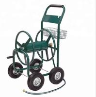 China Residential 4 Wheels Steel Garden Hose Reel Cart with 500KGS Weight Capacity for sale