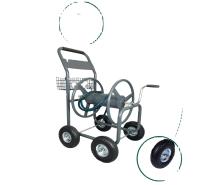 China Residential 4 Wheels Steel Garden Hose Reel Cart with 500KGS Weight Capacity for sale