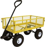 China Green Four-wheel Heavy Duty Lawn Garden Yard Trolley Wagon Cart for sale