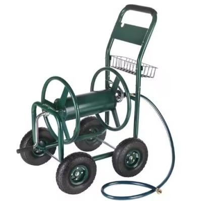 China 500KGS Weight Capacity Stainless Steel Garden Water Hose Reel Cart for Outdoor Watering for sale