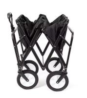 China Collapsible Garden Trolley Portable Iron Folding Wagon Cart with Heavy Duty Big Wheels for sale