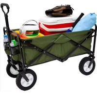 China Adjustable Black Red Camping Wagon with 260KGS Weight Capacity 20LBS Capacity for sale